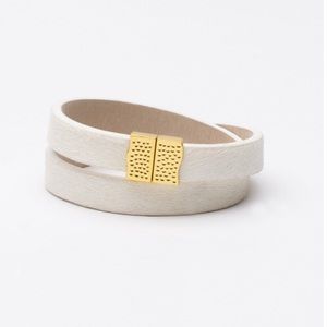 Rustic Cuff | Jewelry | Rustic Cuff Haley Double Calfskin White With ...